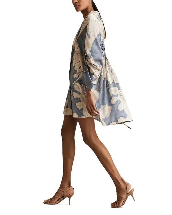reiss meghan floral lace dress NWT REISS Size 8 Meghan Floral Lace Bodycon Semi-sheer Dress in Silver Lake  $475