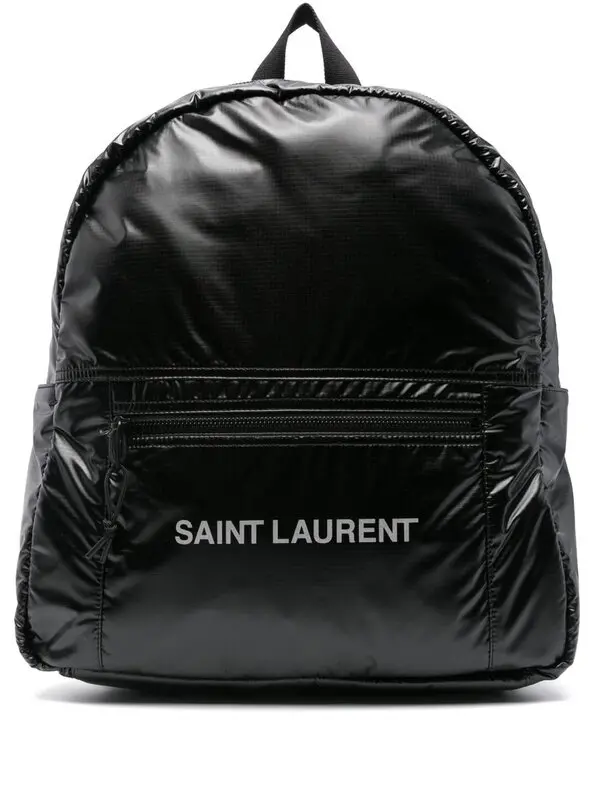 Saint Laurent Nuxx Nylon Backpack - Nero/argento/ne/ne/n