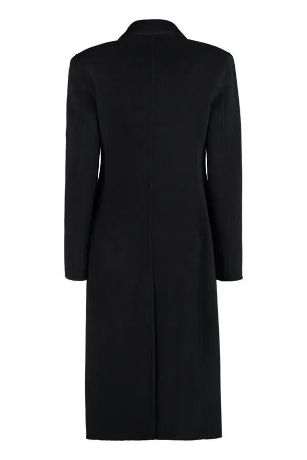 Pinko Wool Long Coat In Black - 44% Off | Editorialist