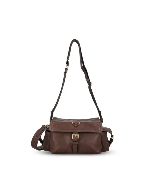 Prada Explore Medium Nappa Leather Flap Bag - Brown