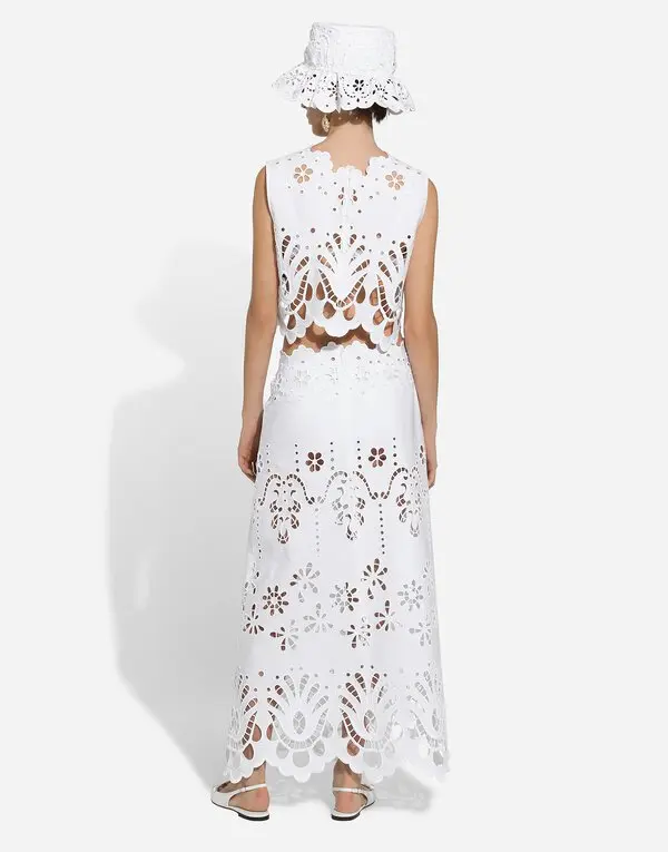 Dolce & Gabbana Cotton Poplin Crop Top With Cut-out Detailing