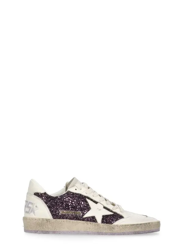 Golden Goose Ball Star Glitter Sneakers - Purple
