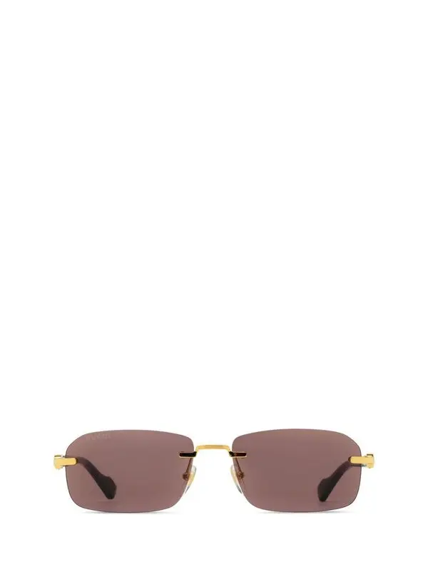 Gucci Rectangular Sunglasses - Gold