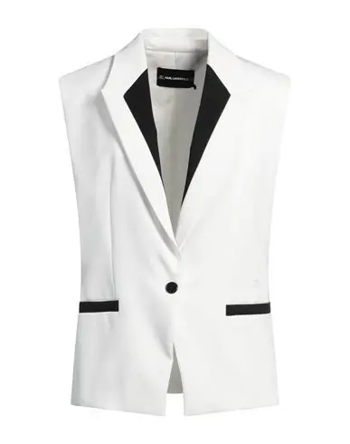 Karl Lagerfeld Single-breasted Sleeveless Blazer - White