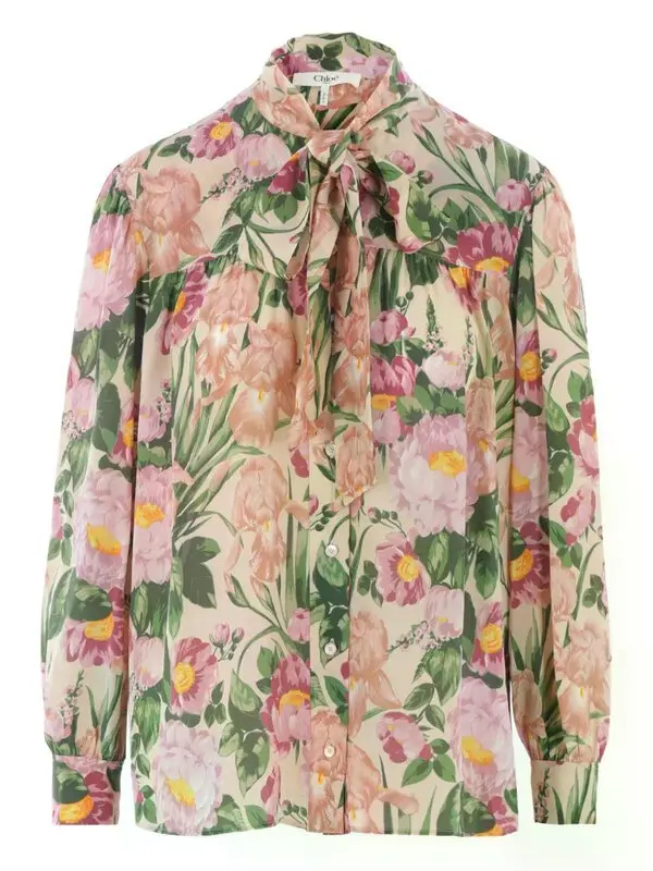 Chloé Lavallière Silk Blouse - Neutrals
