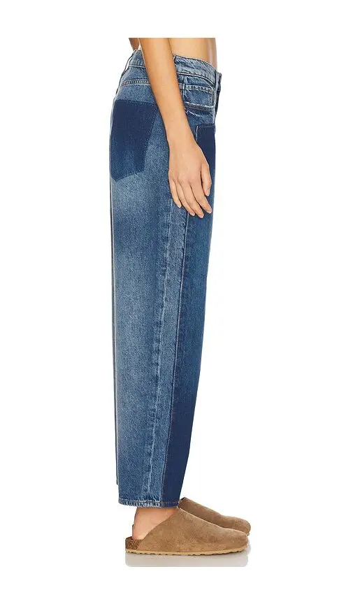 TRIARCHY Kelly Cropped Mid Rise Straight Leg Jeans
