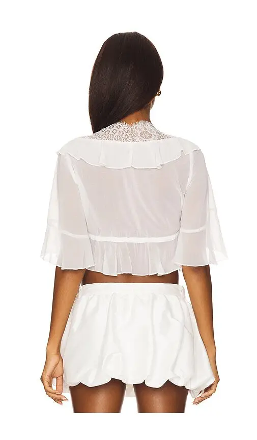 Bardot Louelle Lace Trimmed Georgette Top