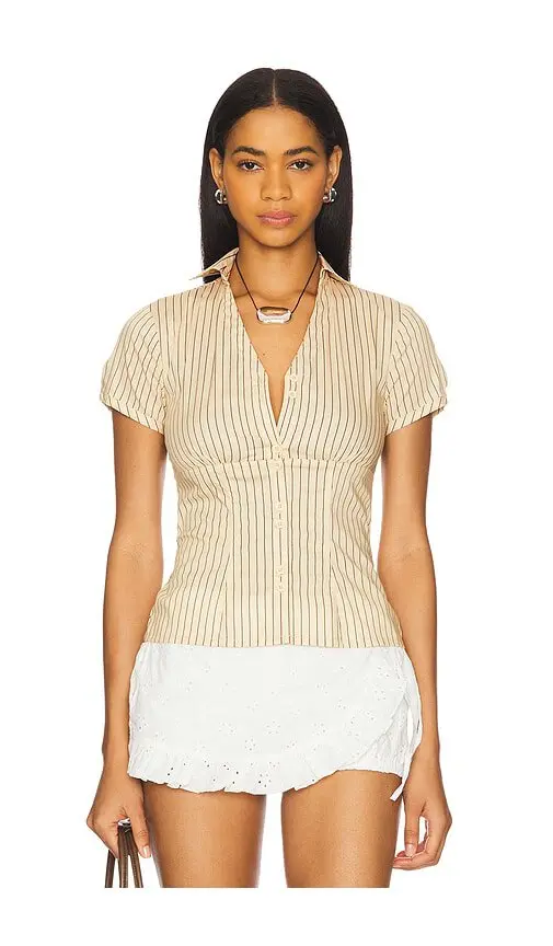 With Jéan Mikayla Short Sleeve Button-up Shirt