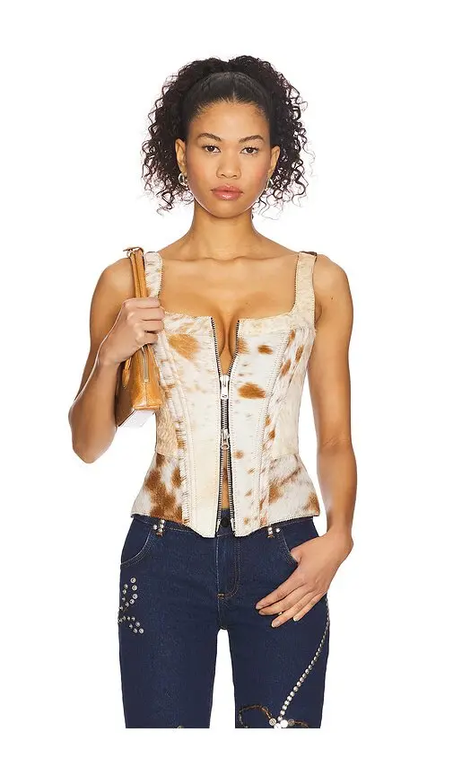 UNDERSTATED LEATHER Cowhide Bustier