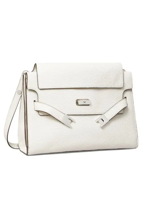 Tory Burch Large Lee Radziwill Pebble Leather Shoulder Bag - Ivory