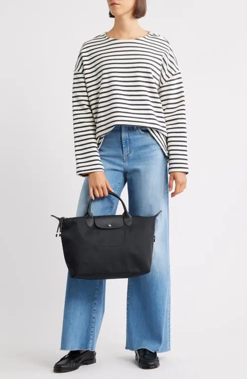 Longchamp Large Le Pliage Energy Recycled Canvas Hobo Bag - Black