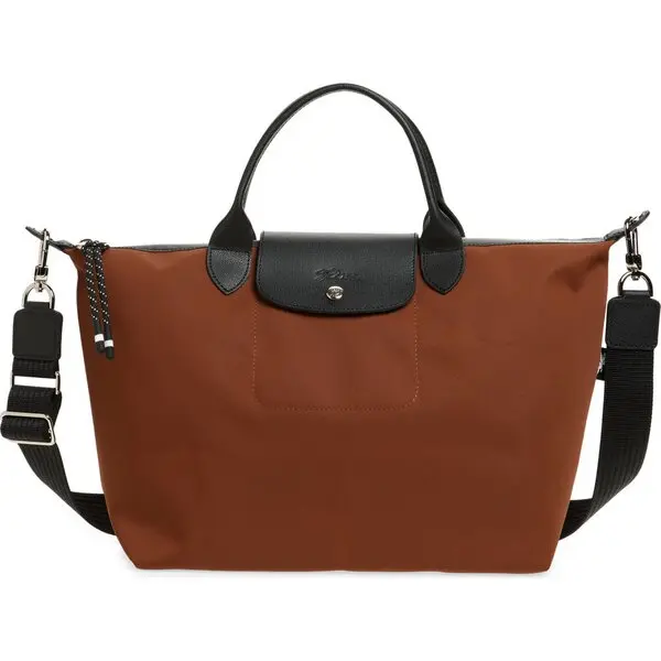 Longchamp Large Le Pliage Energy Recycled Canvas Hobo Bag - Chocolate