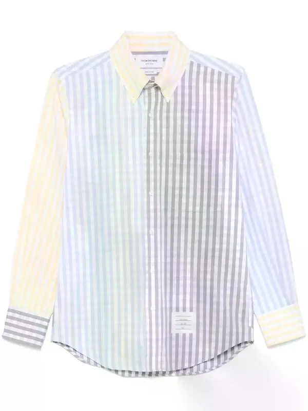 Thom Browne Gingham-check Poplin Shirt - Blue