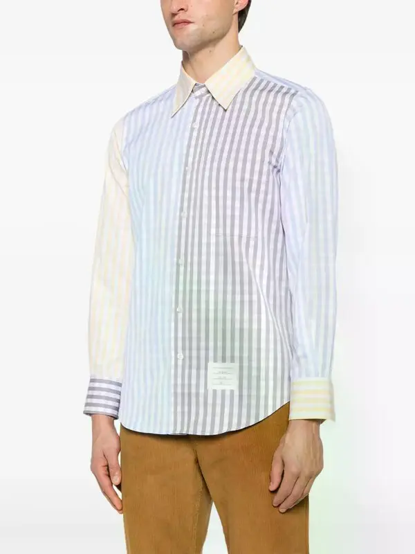 Thom Browne Gingham-check Poplin Shirt - Blue