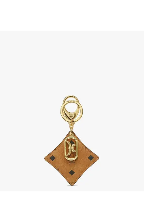Mcm Diamond Key Charm In Visetos - Brown