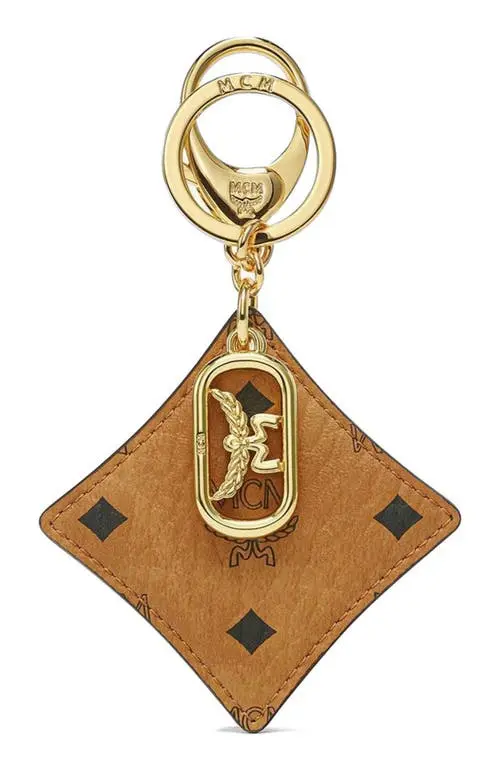 Mcm Diamond Key Charm In Visetos - Brown