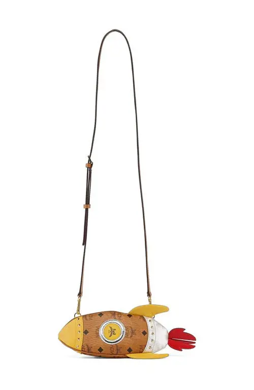 Mcm Visetos Rocket Crossbody - Brown