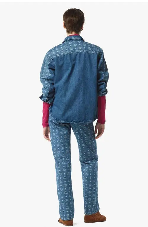 Mcm Monogram Denim Jacquard Jacket - Blue