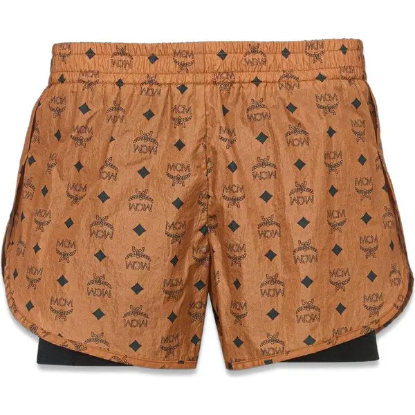 Mcm Monogram Print Econyl® Shorts - Brown