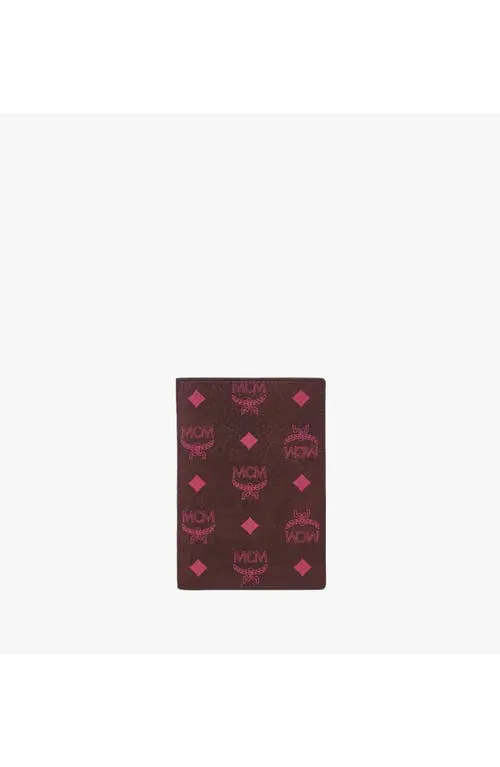 Mcm Ottomar Passport Holder In Visetos - Cinnamon