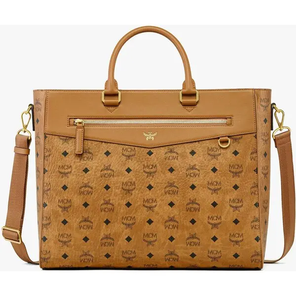 Mcm Visetos East-west Tote - Brown
