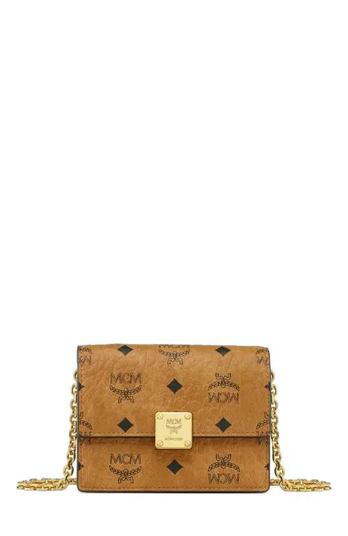 Mcm Aren Chain Wallet In Visetos - Brown