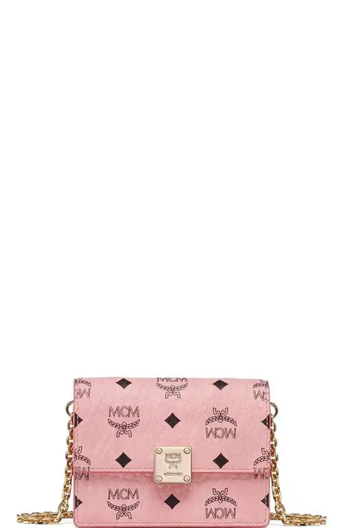 Mcm Aren Chain Wallet In Visetos - Pink