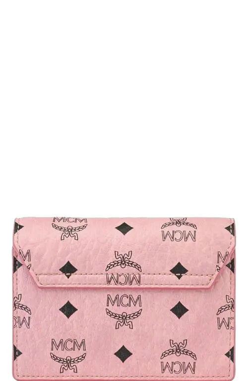 Mcm Aren Chain Wallet In Visetos - Pink