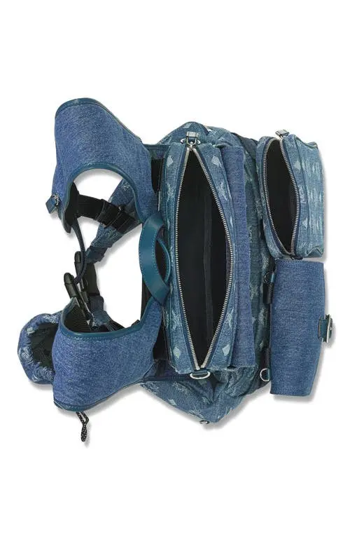 Mcm Monogram Denim Jacquard Modular Backpack - Blue