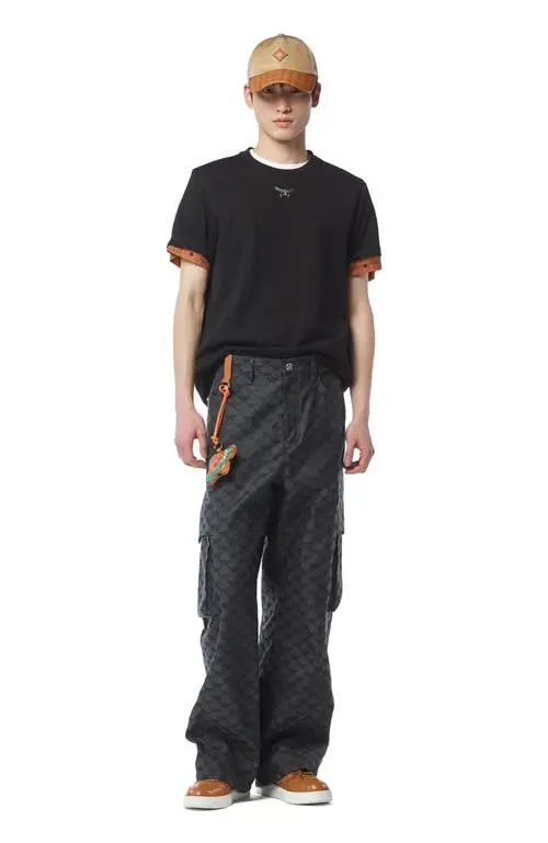 Mcm Essential Logo Print T-shirt In Organic Cotton - Black