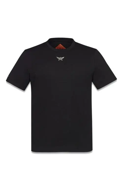 Mcm Essential Logo Print T-shirt In Organic Cotton - Black