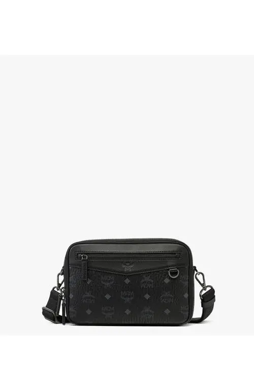 Mcm Diamond Camera Bag In Visetos - Black