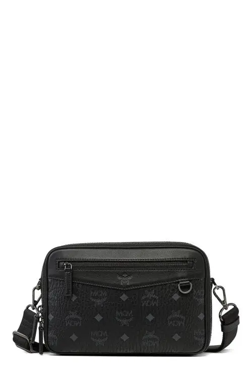 Mcm Diamond Camera Bag In Visetos - Black