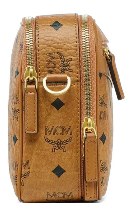 Mcm Diamond Camera Bag In Visetos - Brown