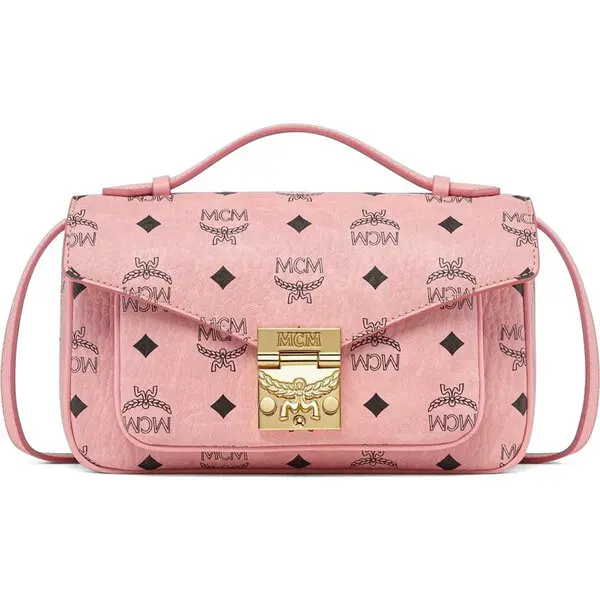 Mcm Tracy Crossbody In Visetos - Pink