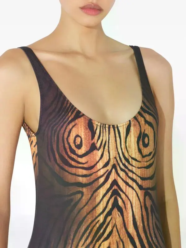 JEAN PAUL GAULTIER Graphic Print Swimsuit - Black