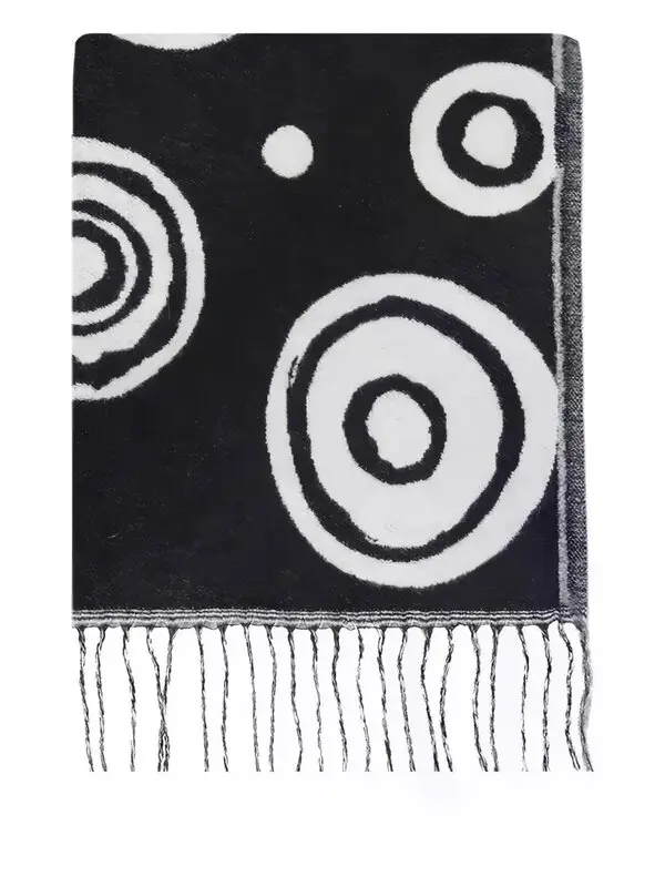 10 CORSO COMO Circle-pattern Reversible Blanket - Black