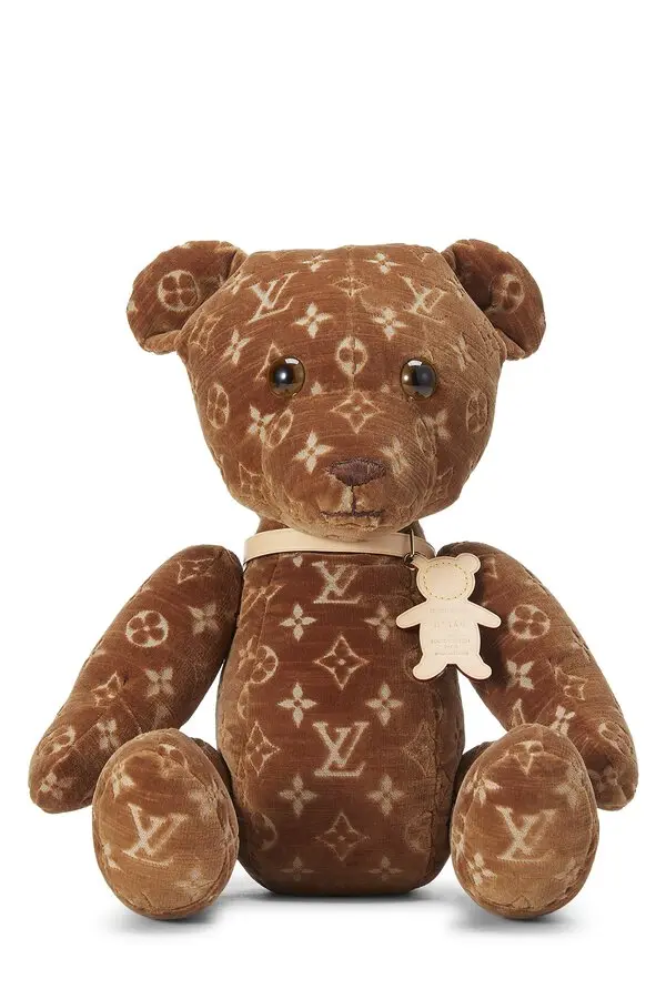 LOUIS VUITTON Monogram Velour Dou Dou Teddy Bear - Brown