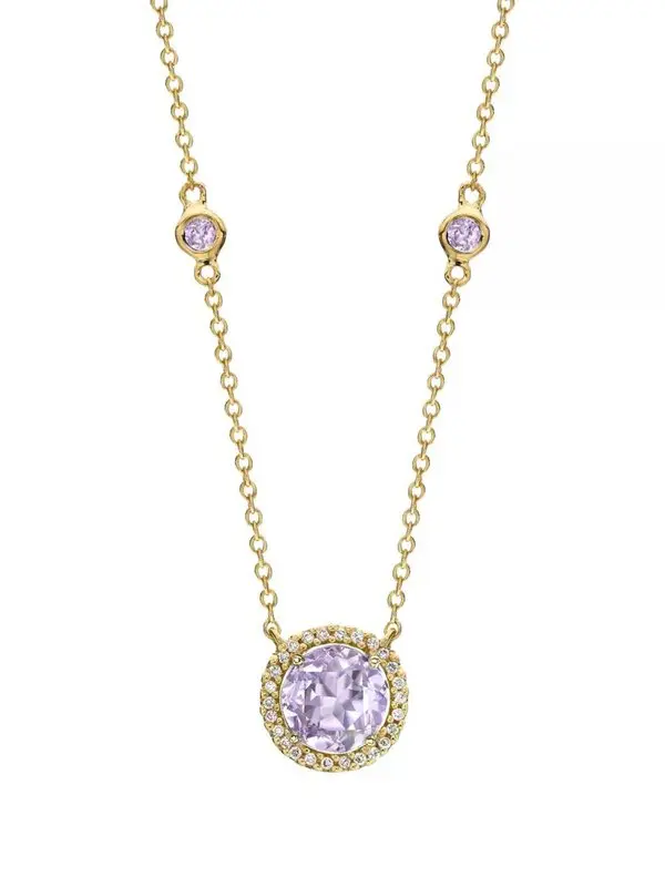 Kiki Mcdonough 18k Yellow Amethyst And Diamond Grace Necklace - Gold