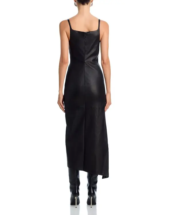 Rabanne Leather Asymmetric Short Dress