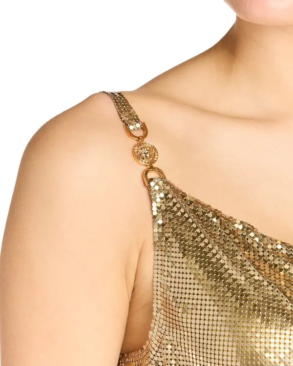 gold chain mesh dress Yellow Floral Swiss Dot Chiffon One Shoulder Mini Dress – The Prissy Pelican main image 1