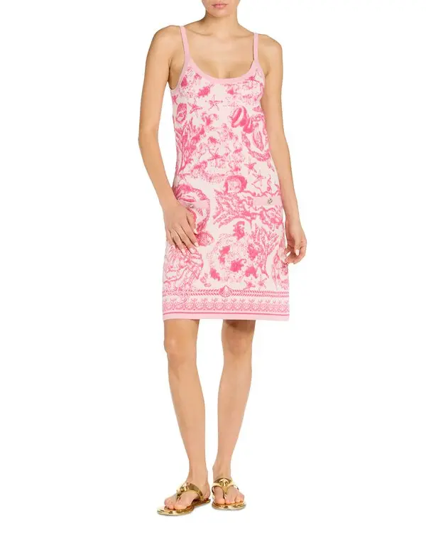 Versace Underwater Barocco Slip Dress - Eggshell+d