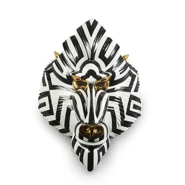 LLADRO Mandrill Mask, Black-gold - Multi