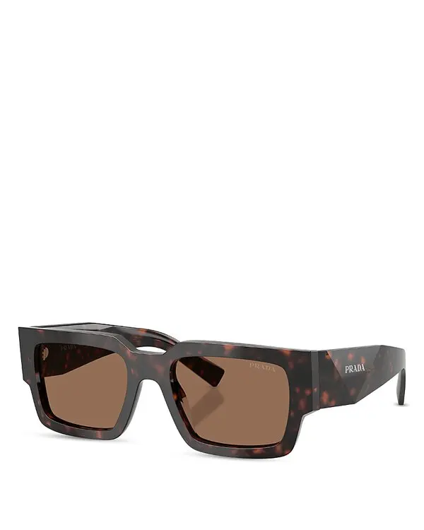 Prada Rectangle Sunglasses, 54mm - Dark Brown
