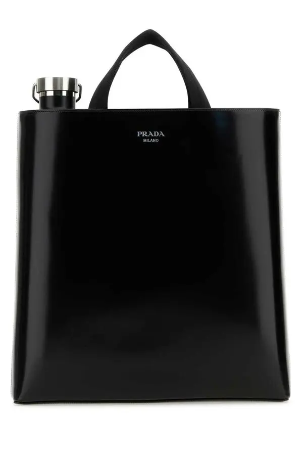 Prada Leather Shopping Bag - Black