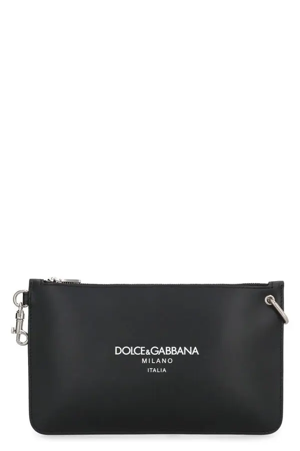 Dolce & Gabbana Leather Flat Pouch - Black