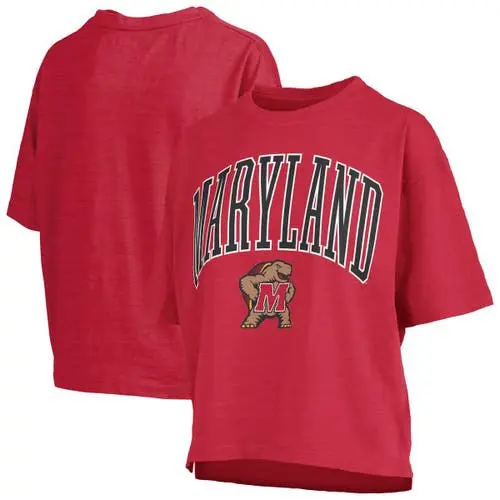 PRESSBOX Maryland Terrapins Nelson Arch Over Logo Slub T-shirt - Red