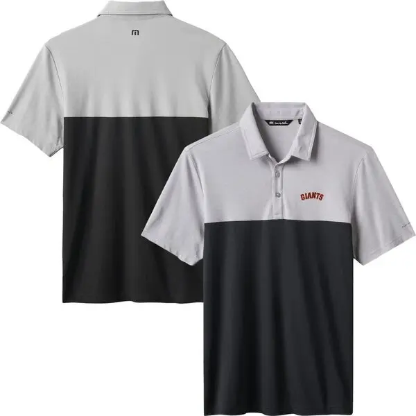 Travis Mathew Black San Francisco Giants Home Run Leader Tri-blend Polo - Gray