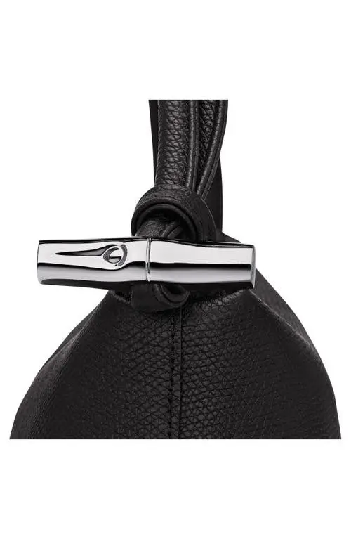 Longchamp Le Roseau East/west Leather Shoulder Bag - Black