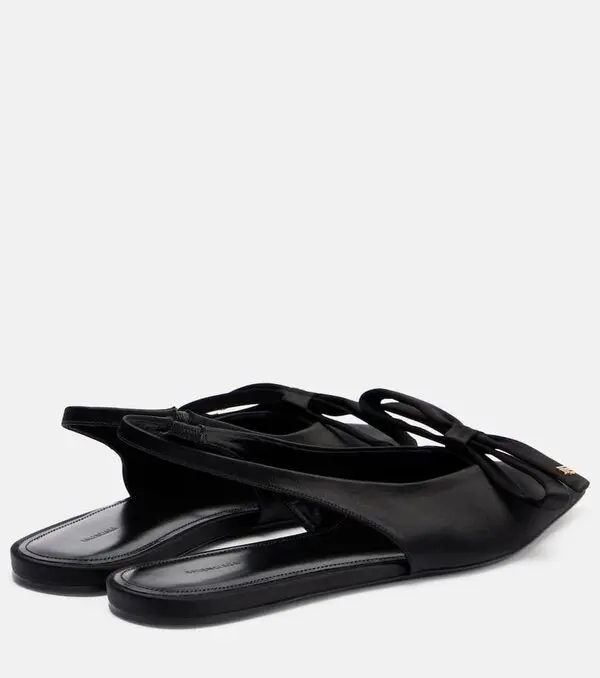 Balenciaga Nano Bb Satin Slingback Flats